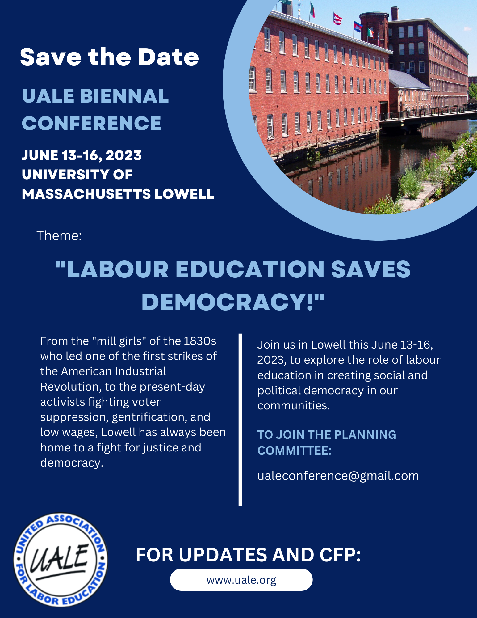 2023 UALE Conference: Labour Education Saves Democracy! – United ...